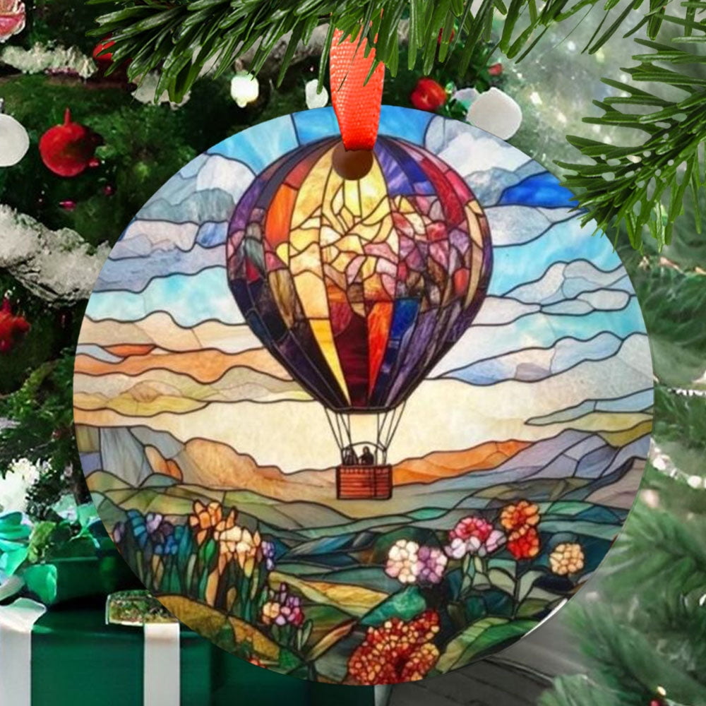 Hot Air Balloon Christmas Ornament, Ceramic/Acrylic - Hot Air Balloon ...