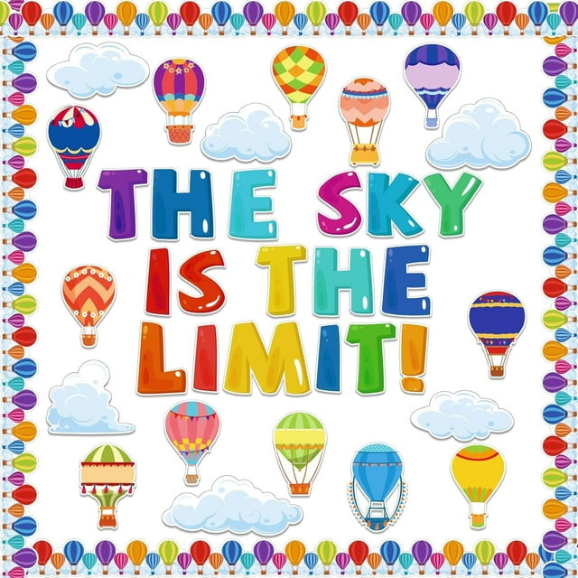 Hot Air Balloon Classroom Bulletin Board Decorations with Inspirational ...