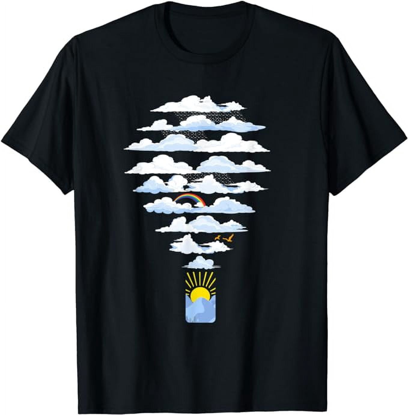 Hot Air Balloon Clouds Shape Cloudy Rainy Sky Weather T-Shirt - Walmart.com