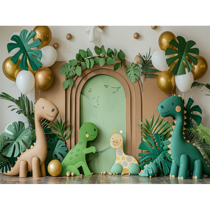 Hot Air Balloon Dinosaurs Abstract Photography Backdrop Banner Birthday ...