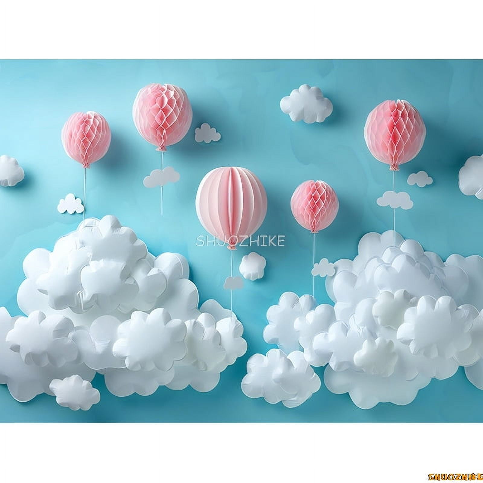 Hot Air Balloon Dinosaurs Abstract Photography Backdrop Banner Birthday ...