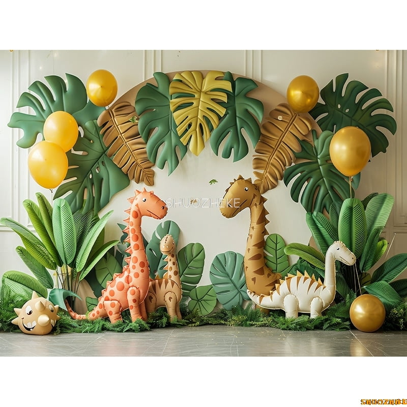Hot Air Balloon Dinosaurs Abstract Photography Backdrop Banner Birthday ...