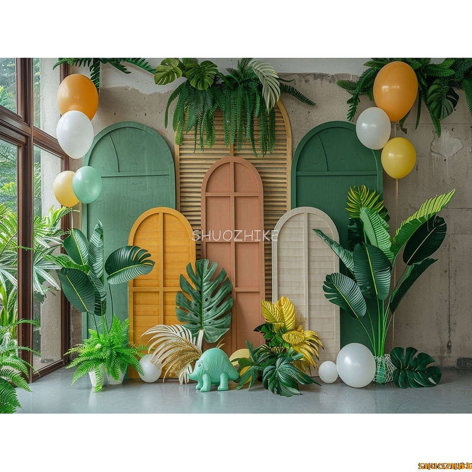 Hot Air Balloon Dinosaurs Abstract Photography Backdrop Banner Birthday ...