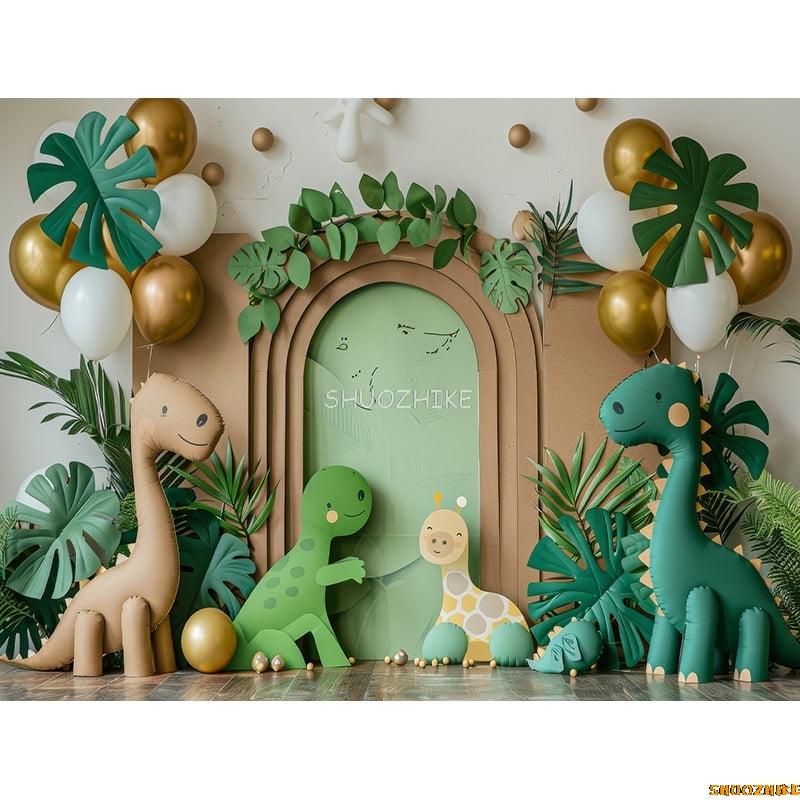 Hot Air Balloon Dinosaurs Abstract Photography Backdrop Banner Birthday ...