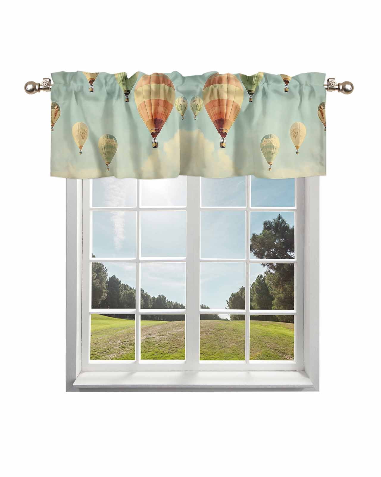 Hot Air Balloon Flying Curtain Valance for Windows/Living Room/Kitchen ...