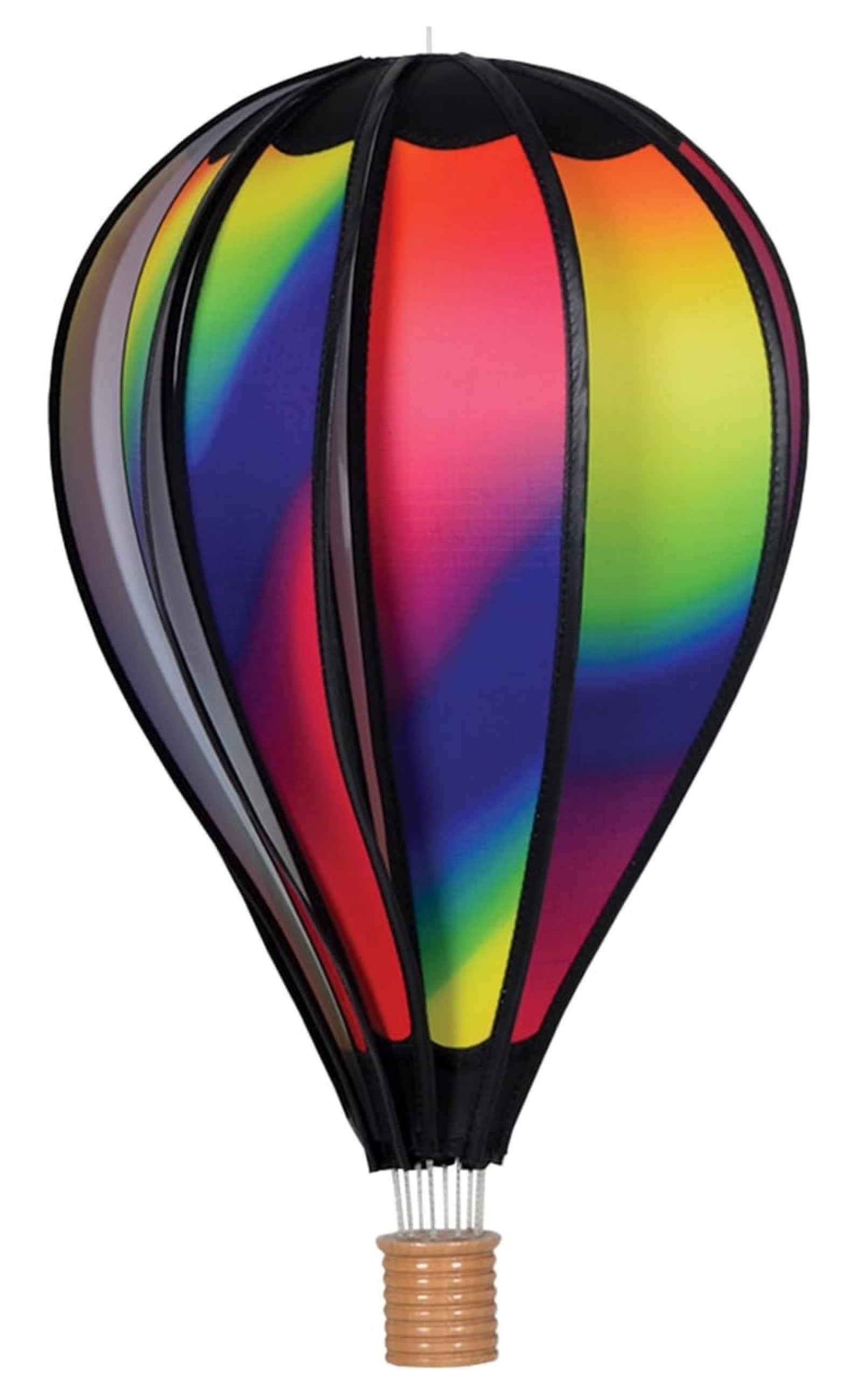 Hot Air Balloon Hanging Garden Spinner 18" - Vibrant Wavy Gradient ...