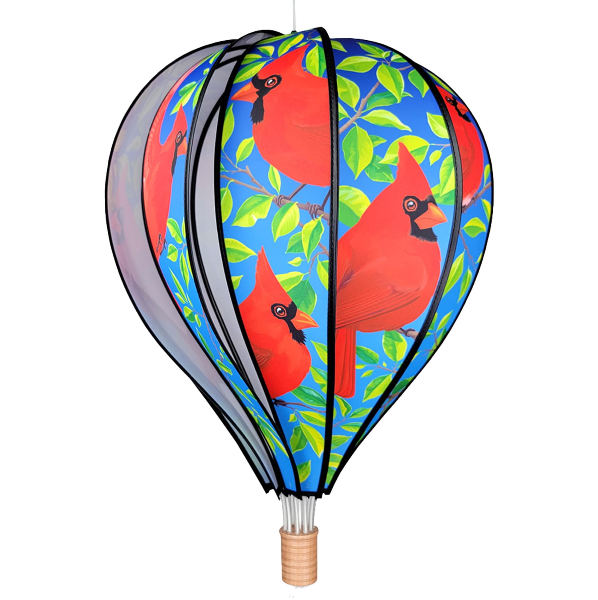 Hot Air Balloon Hanging Garden Spinner 22" - Vibrant Cardinals Design ...