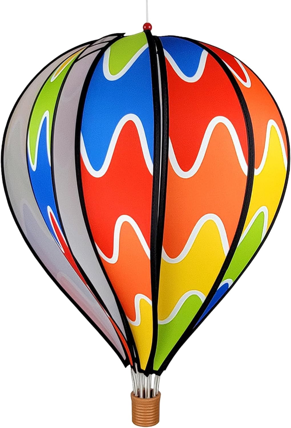 Hot Air Balloon Hanging Garden Spinner 22" - Vibrant Rainbow Design ...
