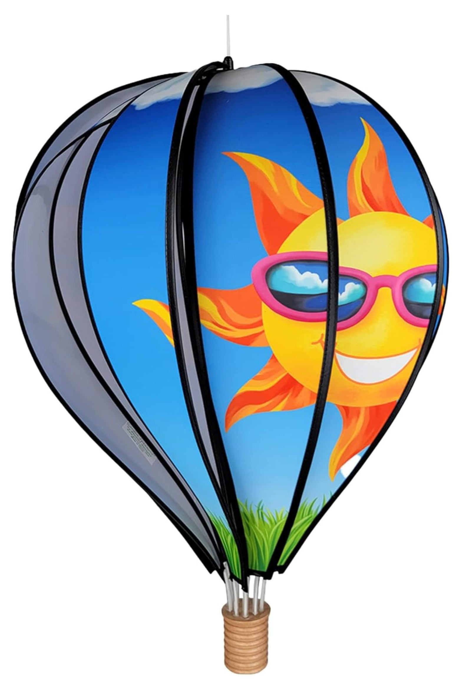Hot Air Balloon Hanging Garden Spinner 22" - Vibrant Sun Design ...