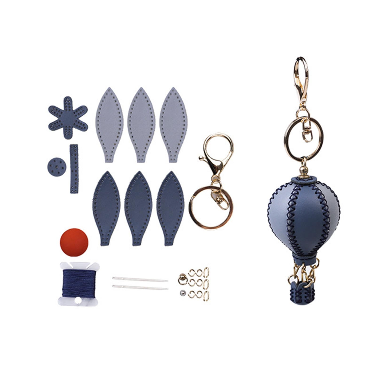 Hot Air Balloon Leather Sewing DIY Keychain Kit Personalized Gifts Make ...