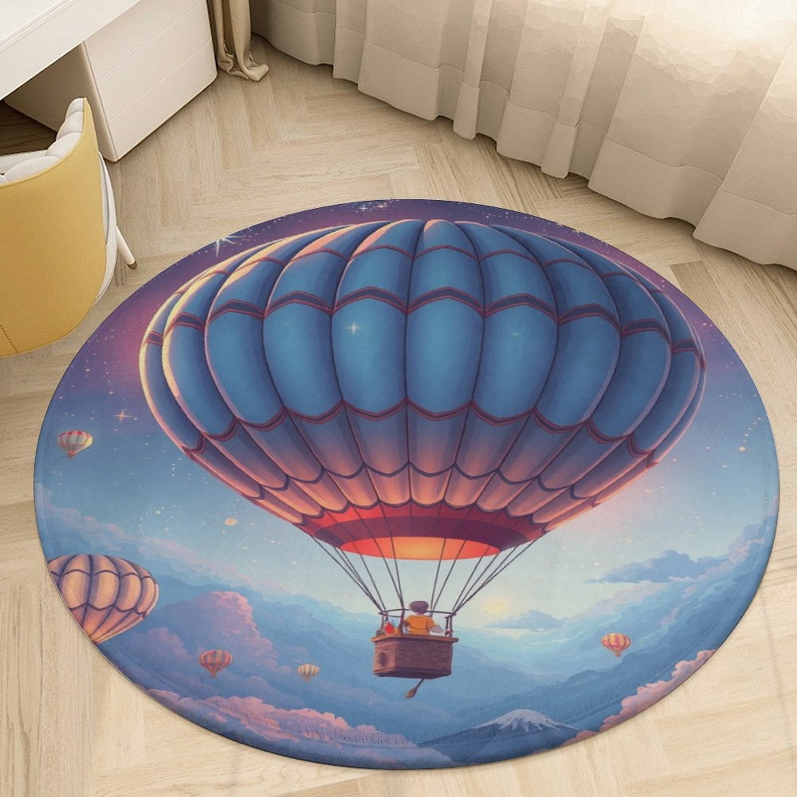 Hot Air Balloon Modern Round Carpets for Living Room Ration Abstract Rugs for Bedroom Soft ...
