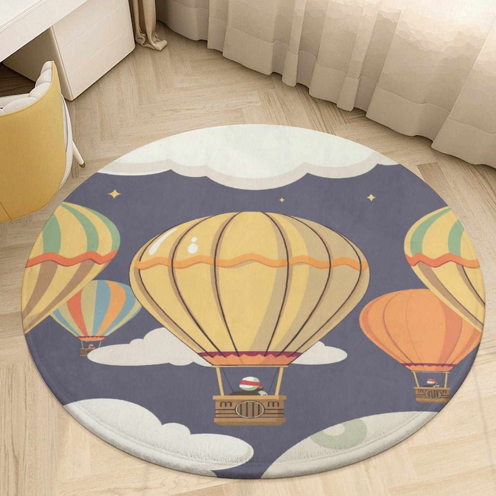Hot Air Balloon Modern Round Carpets for Living Room Ration Abstract ...