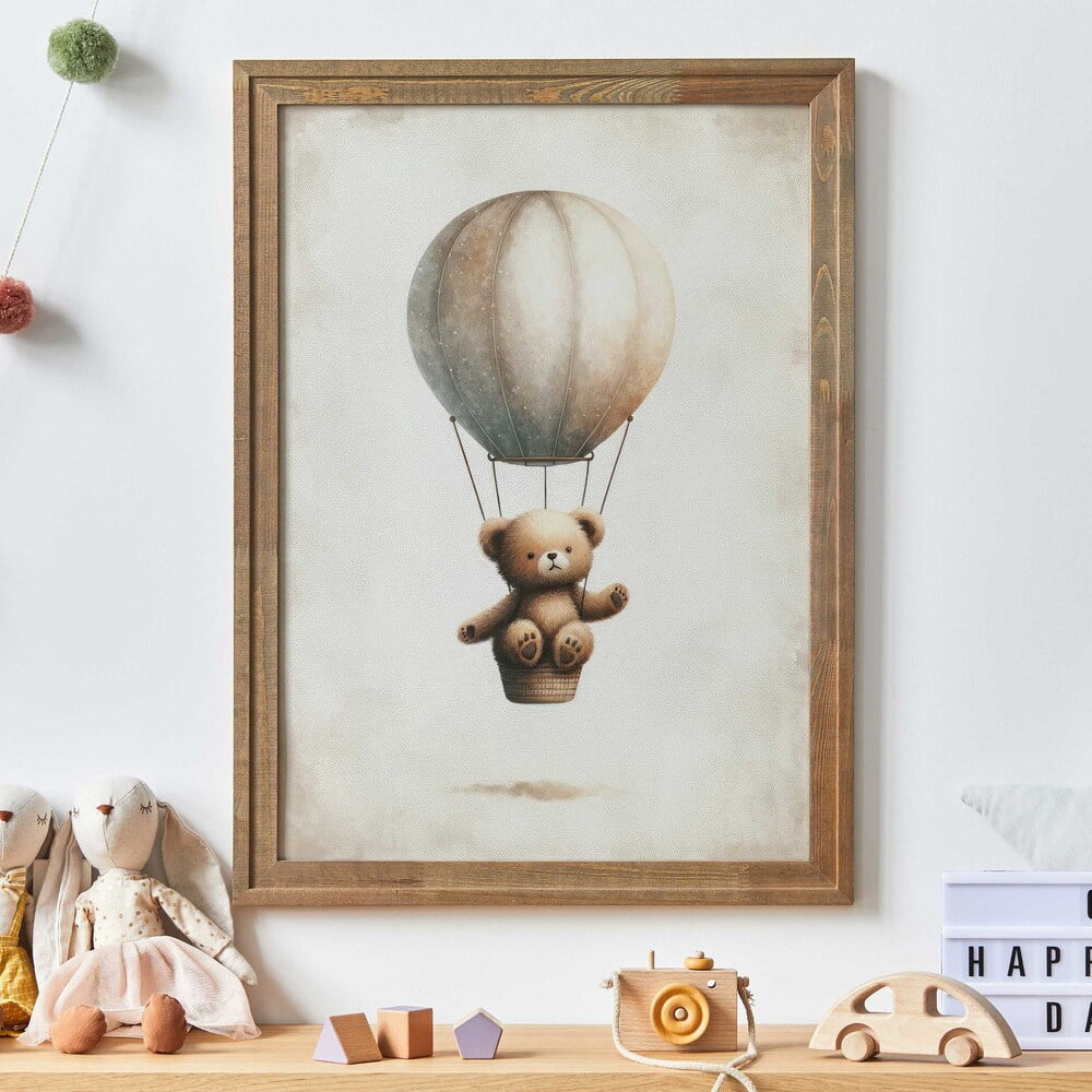 Hot Air Balloon Nursery Print Cute Bear Nursery Art Print Nursery Decor ...