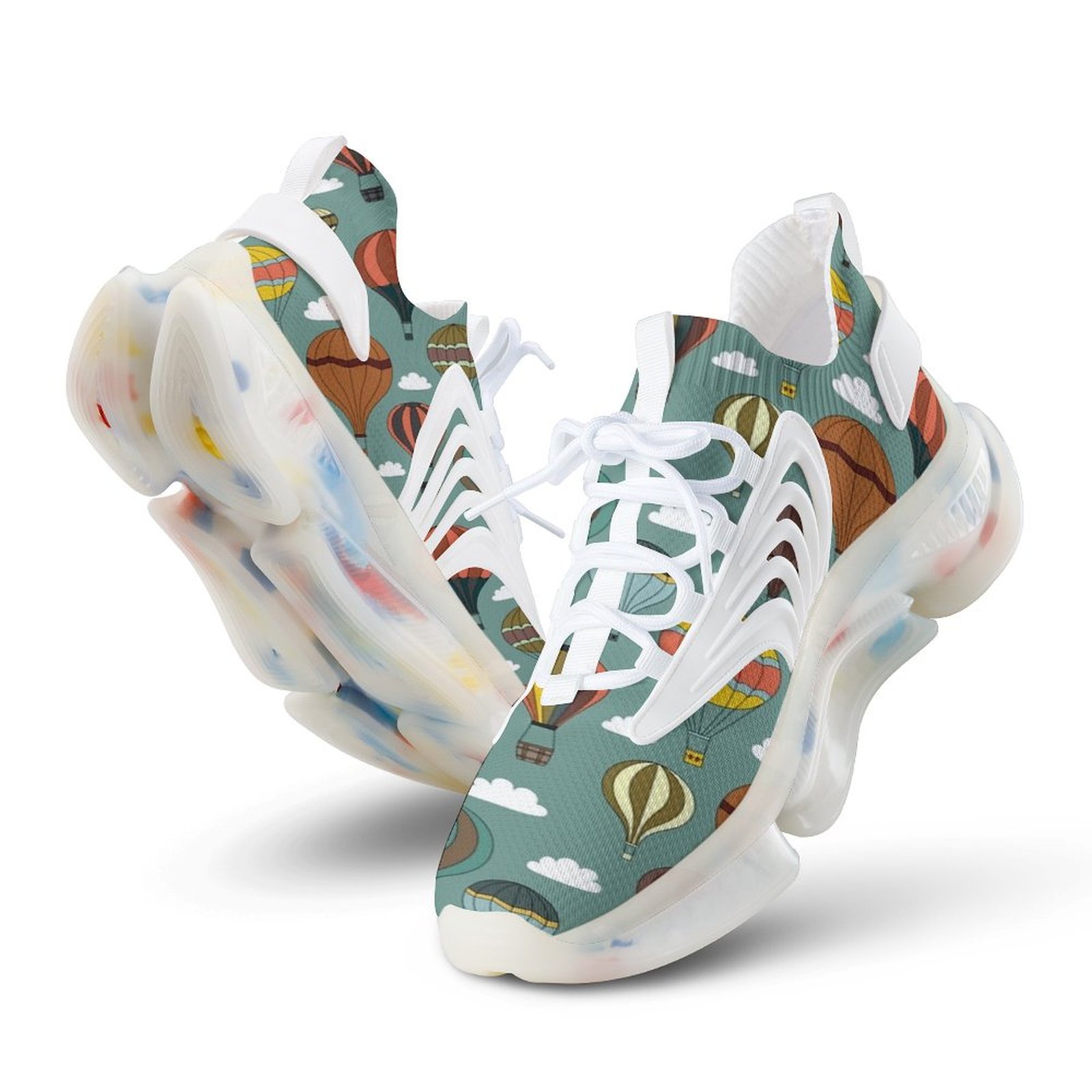 Hot Air Balloon Pattern Sky Walking Shoes for Men Woman Lightweight ...