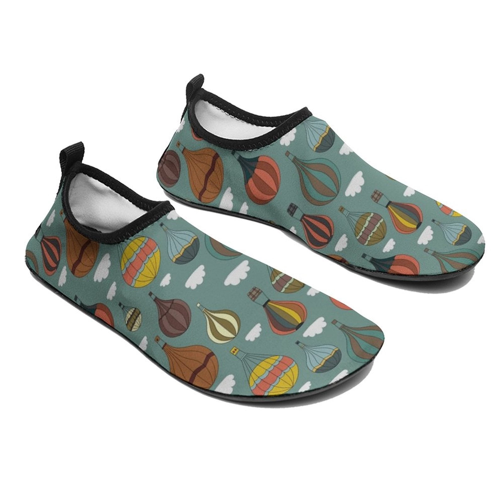 Hot Air Balloon Pattern Sky Water Shoes Beach Slip-on Shoes for Men ...