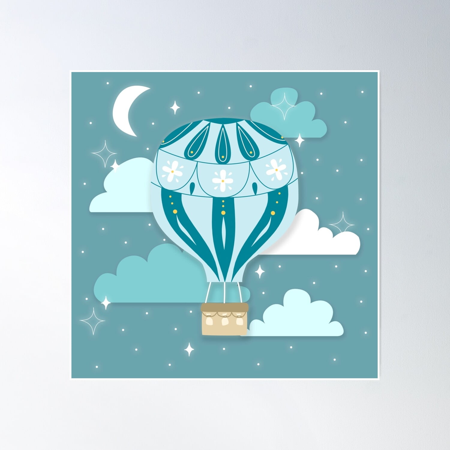 Hot Air Balloon Poster Wall Art, Modern Wall Decor, 30x30 UNFRAMED ...