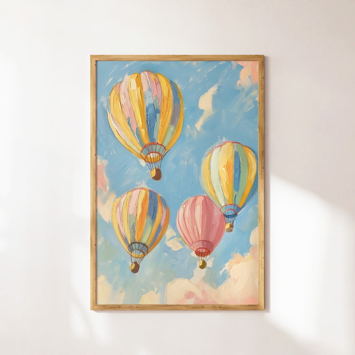 Hot Air Balloon Print, Nursery Wall Art, Christian Wall Art, Pastel ...