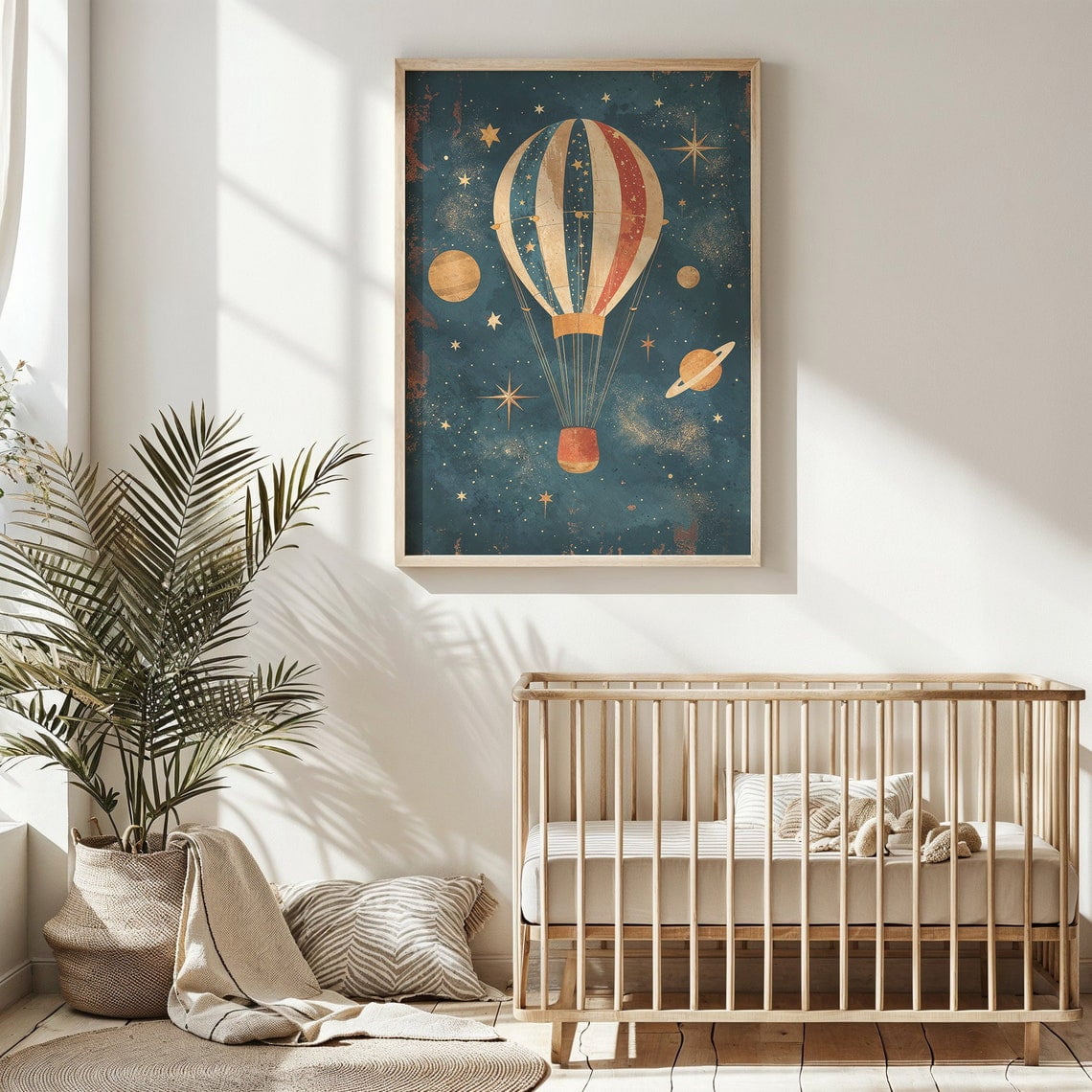 Hot Air Balloon Print ~ Nursery Wall Art ~ Kids Space Adventure Posters ...
