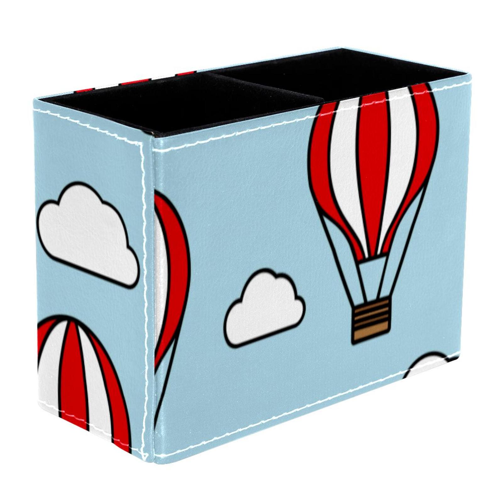 Hot Air Balloon Print Pattern PVC Leather Brush Holder and Pen ...