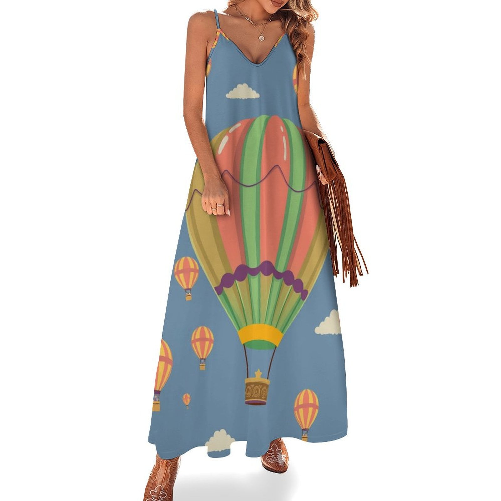 Hot Air Balloon Sleeveless Dress Beach Outfits for Women Luxury Dress Dress Women Party Dresses ...