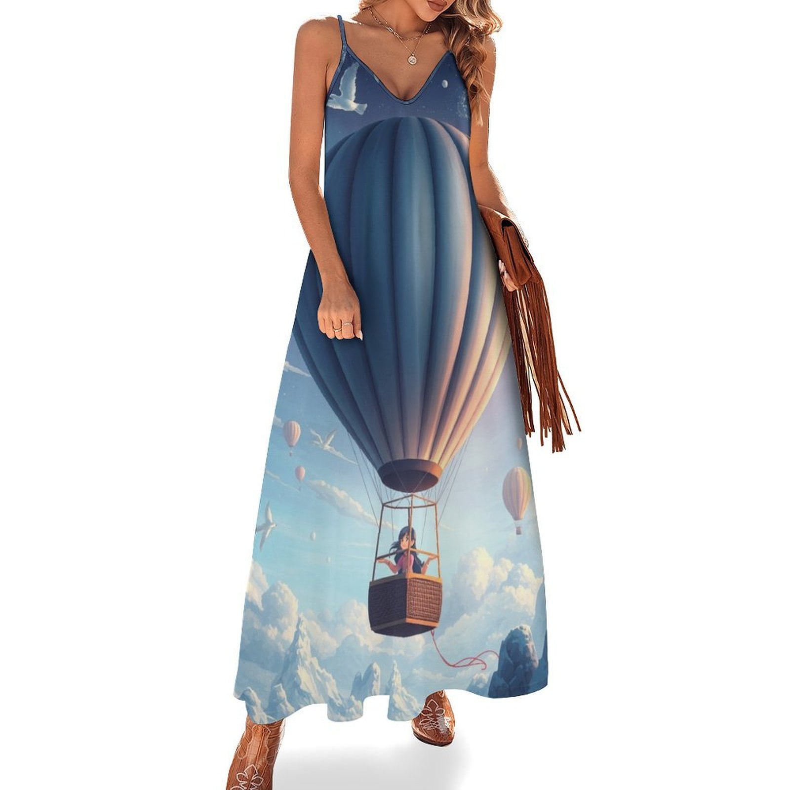Hot Air Balloon Sleeveless Dress Beach Outfits for Women Luxury Dress Dress Women Party Dresses ...