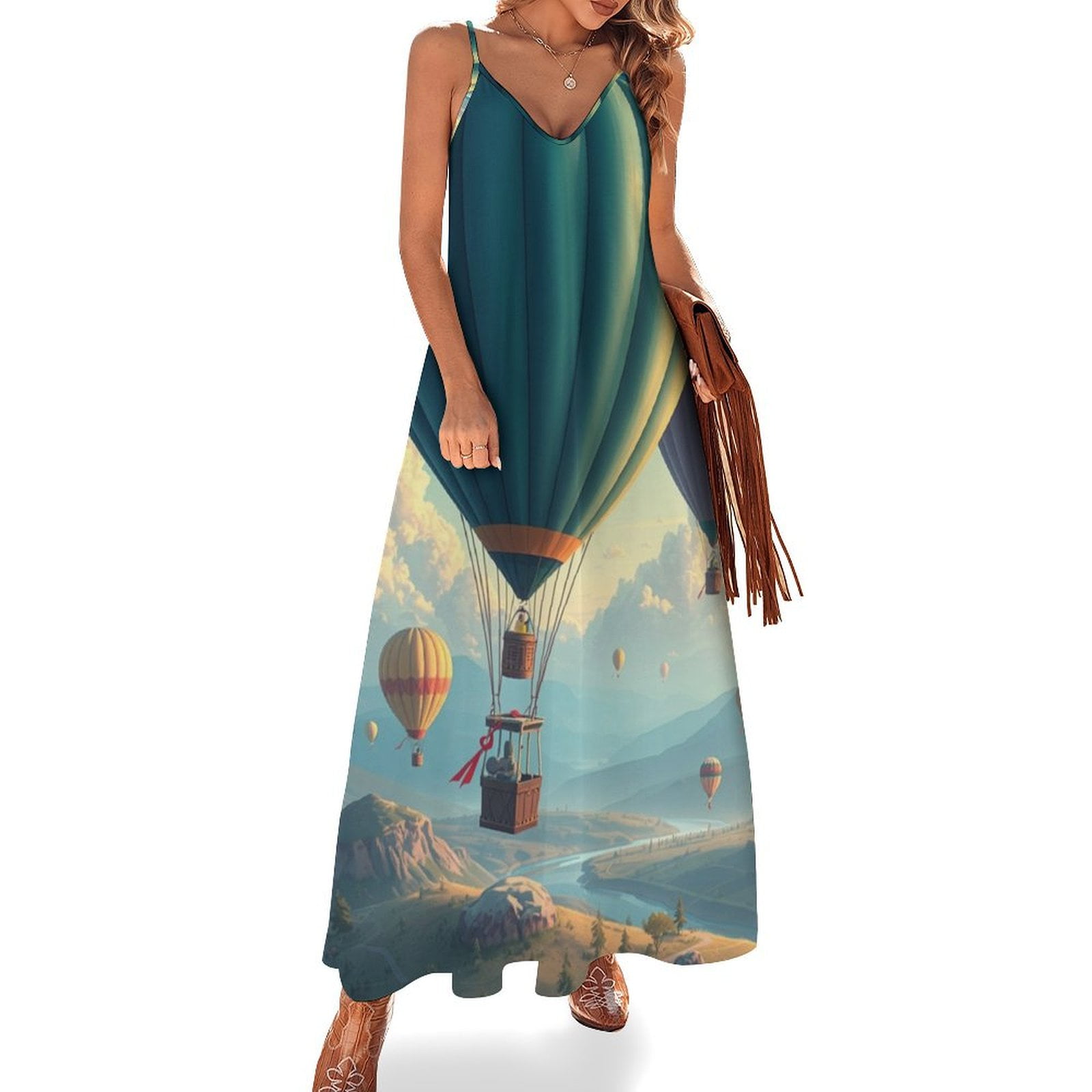 Hot Air Balloon Sleeveless Dress Beach Outfits for Women Luxury Dress Dress Women Party Dresses ...