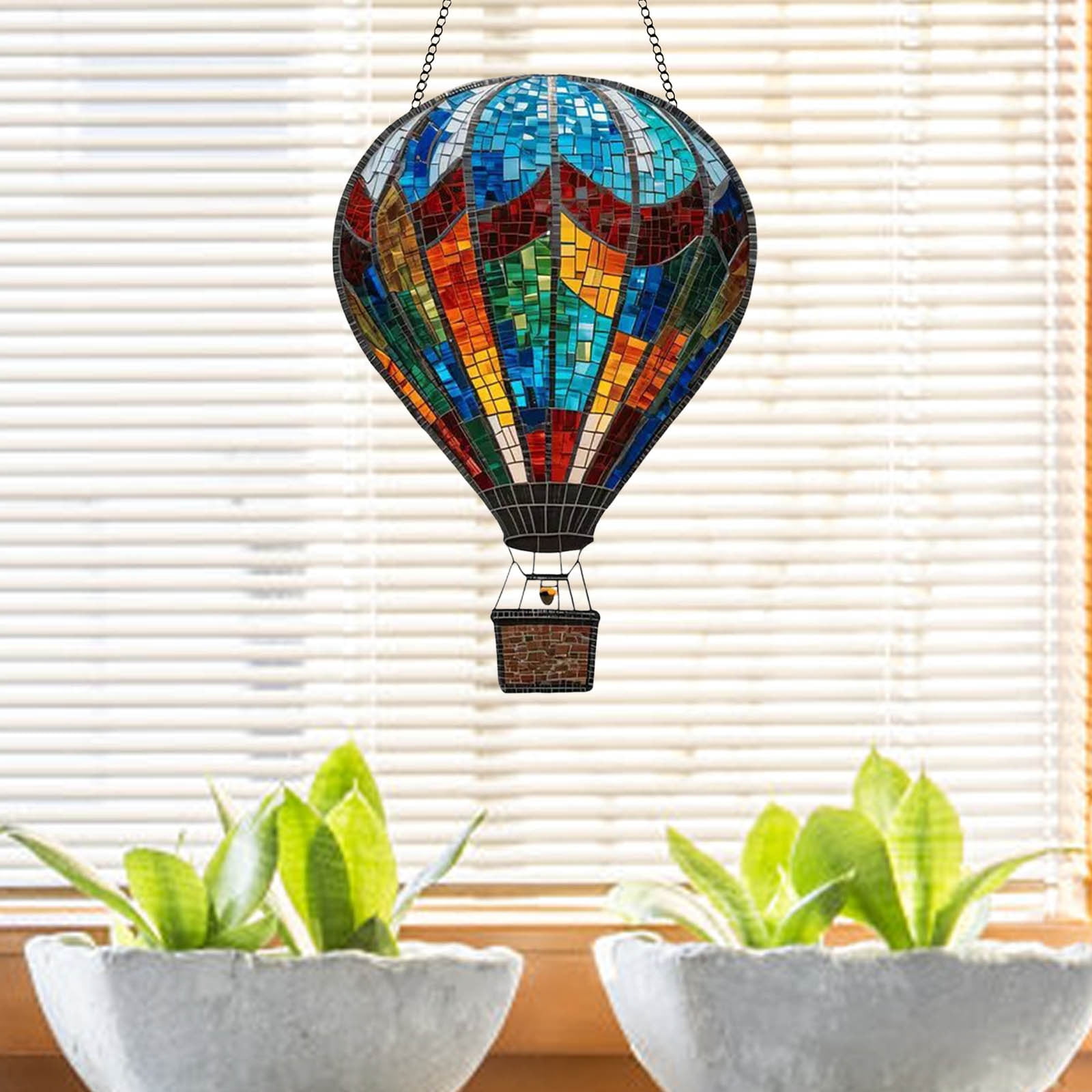 Hot Air Balloon Solar Lantern with Flickering Flame Light,Outdoor Solar ...