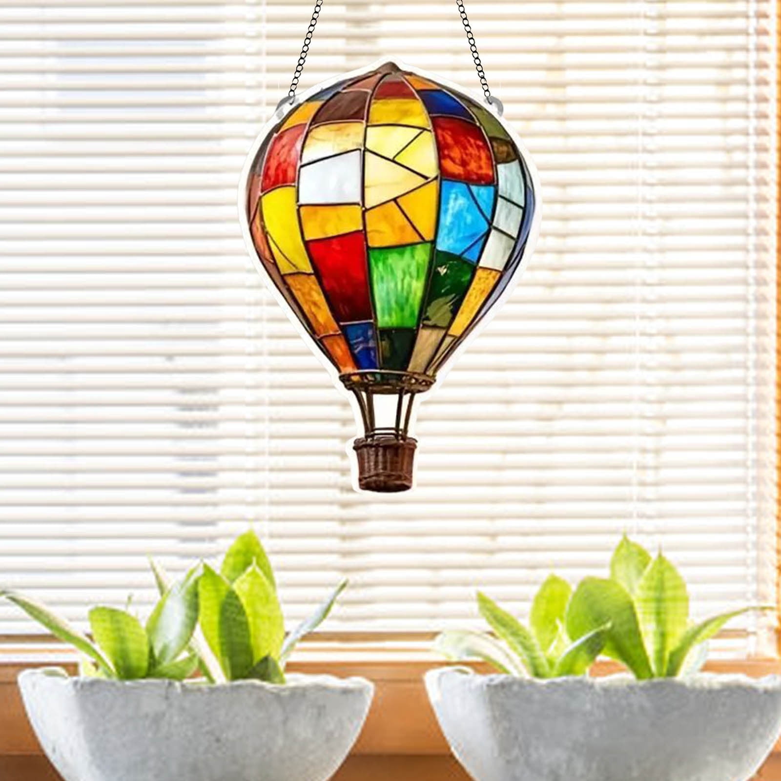 Hot Air Balloon Solar Lantern with Flickering Flame Light,Outdoor Solar ...