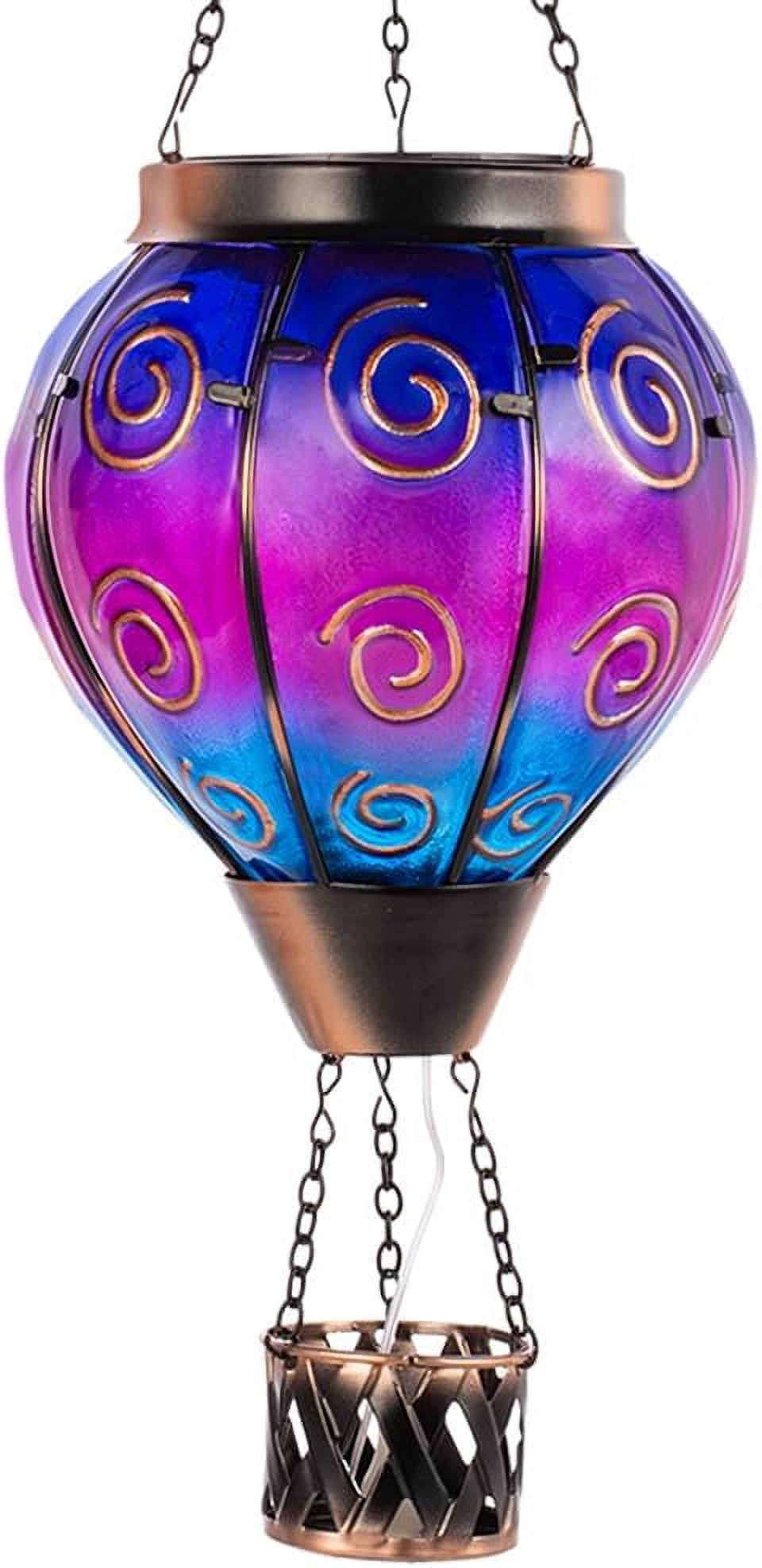Hot Air Balloon Solar Lantern with LED Candle Light, Solar Hot Air ...