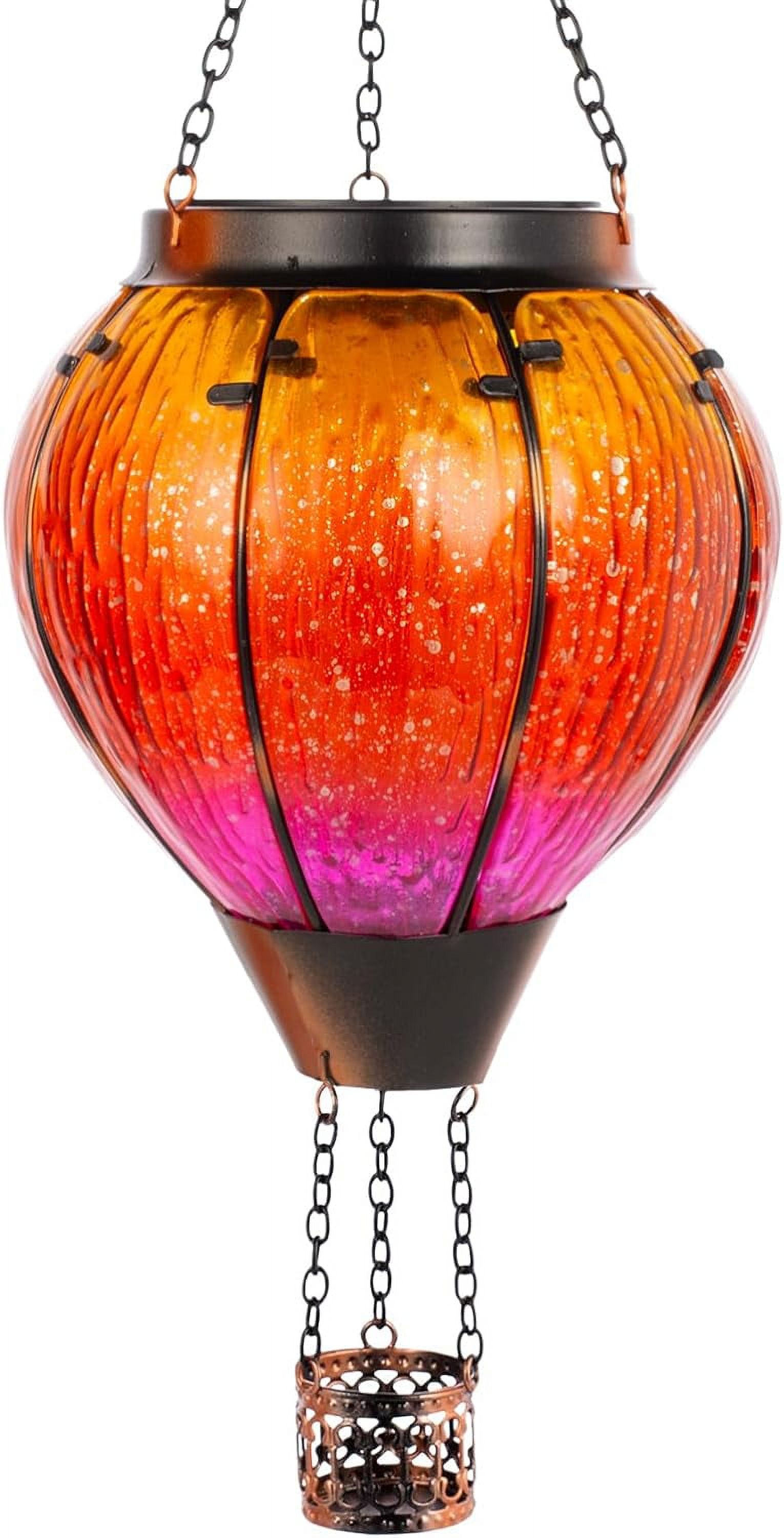 Hot Air Balloon Solar Lantern, Orange Solar Powered Hot Air Balloon ...