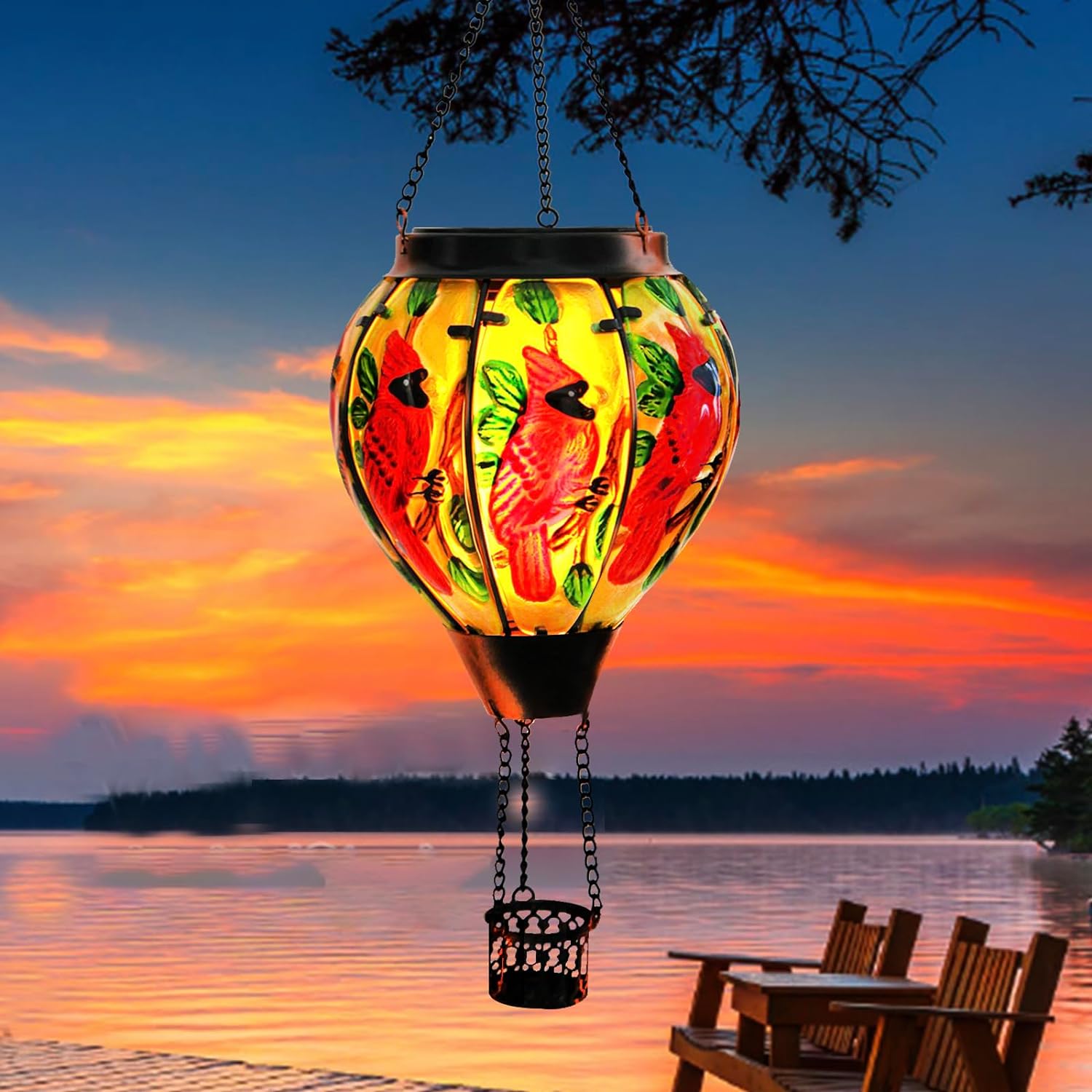 Hot Air Balloon Solar Lantern,Waterproof Solar Lanterns with Flickering ...