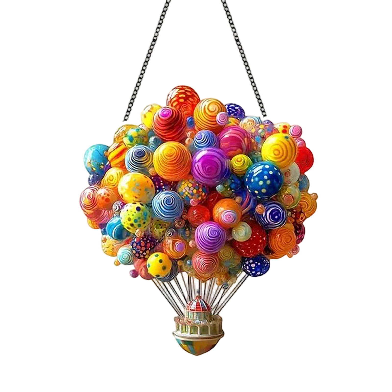 Clearance! Home Decor Hot Air Balloon Solar Pendant with Flickering ...