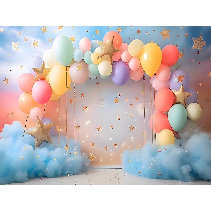 Hot Air Balloon Stars Versatile Digital Photography Backdrop Banner ...