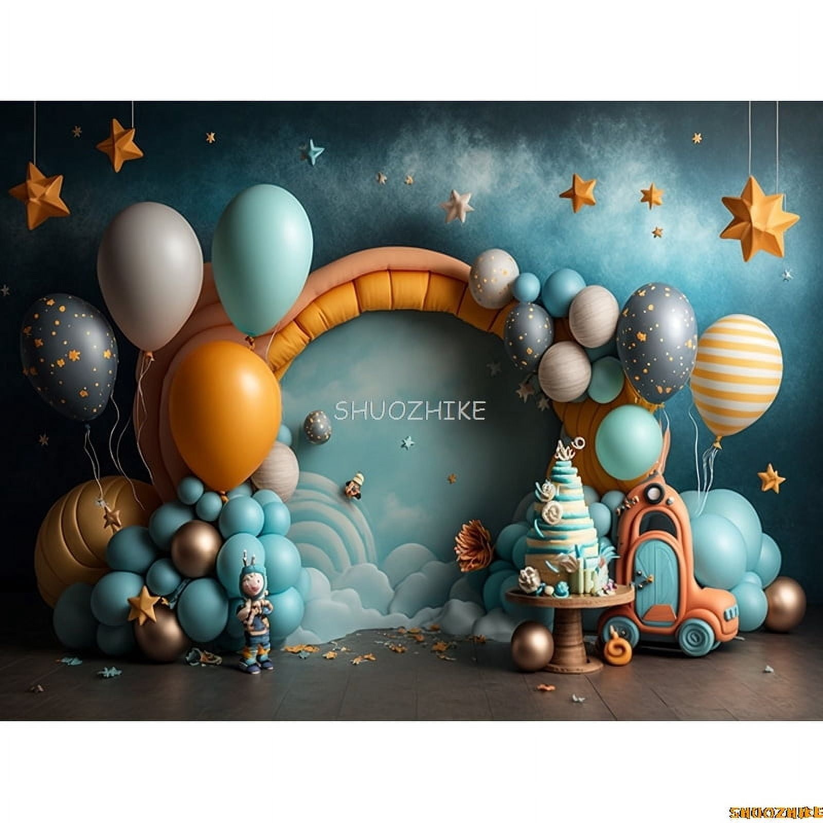 Hot Air Balloon Stars Versatile Digital Photography Backdrop Banner ...
