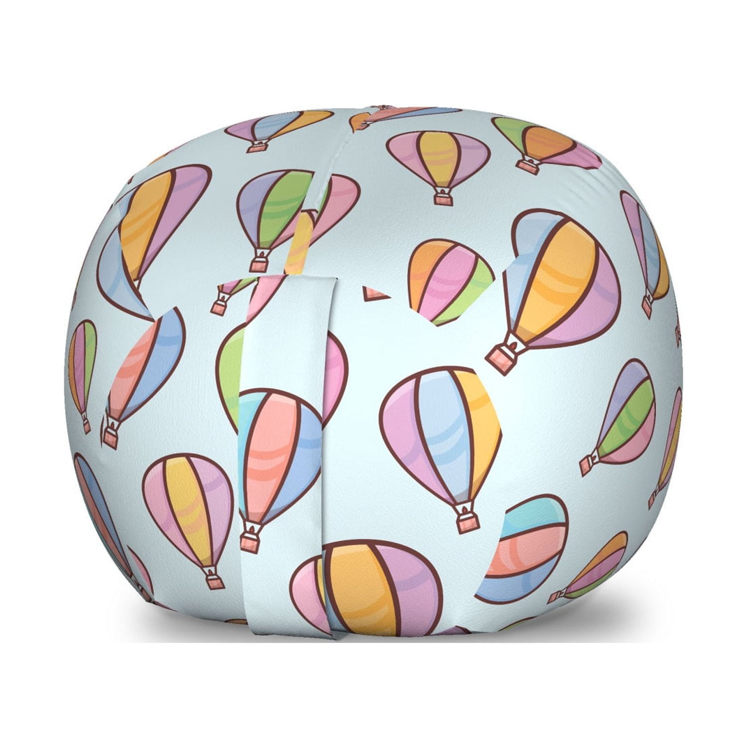 Hot Air Balloon Storage Toy Bag Chair, Pastel Colored Sky Vehicles ...