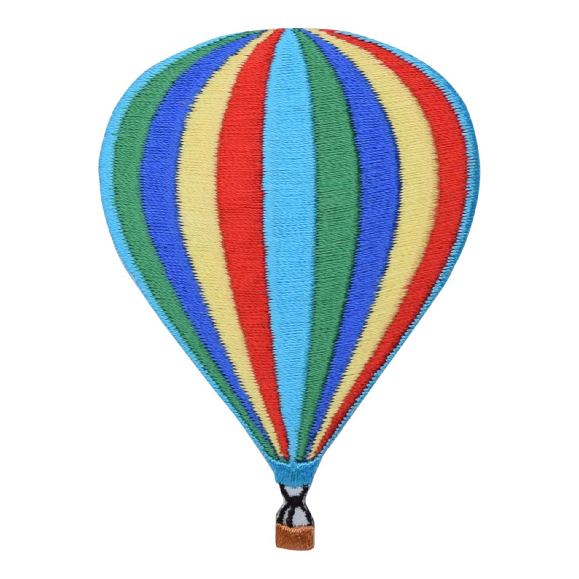 Hot Air Balloon - Striped/Colorful - Iron on Applique/Embroidered Patch ...