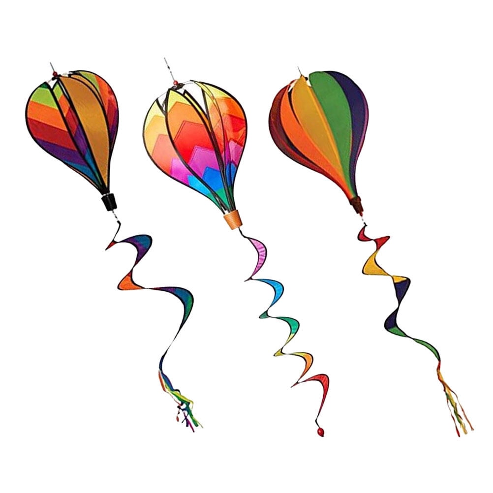 Hot Air Balloon Wind Bar Spiral Solar Light Balloons Outdoor Windmill ...