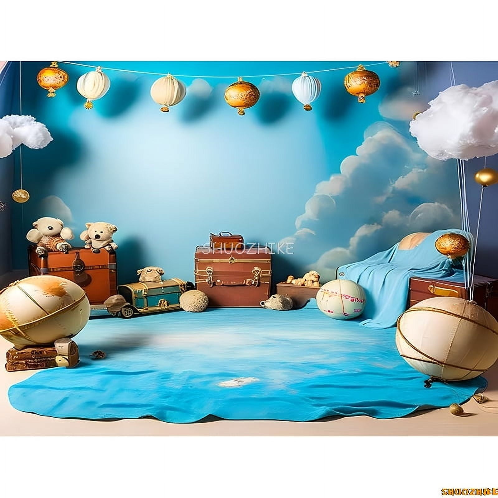 Hot Air Balloons Birthday Party Photography Backdrops Props Newborn ...