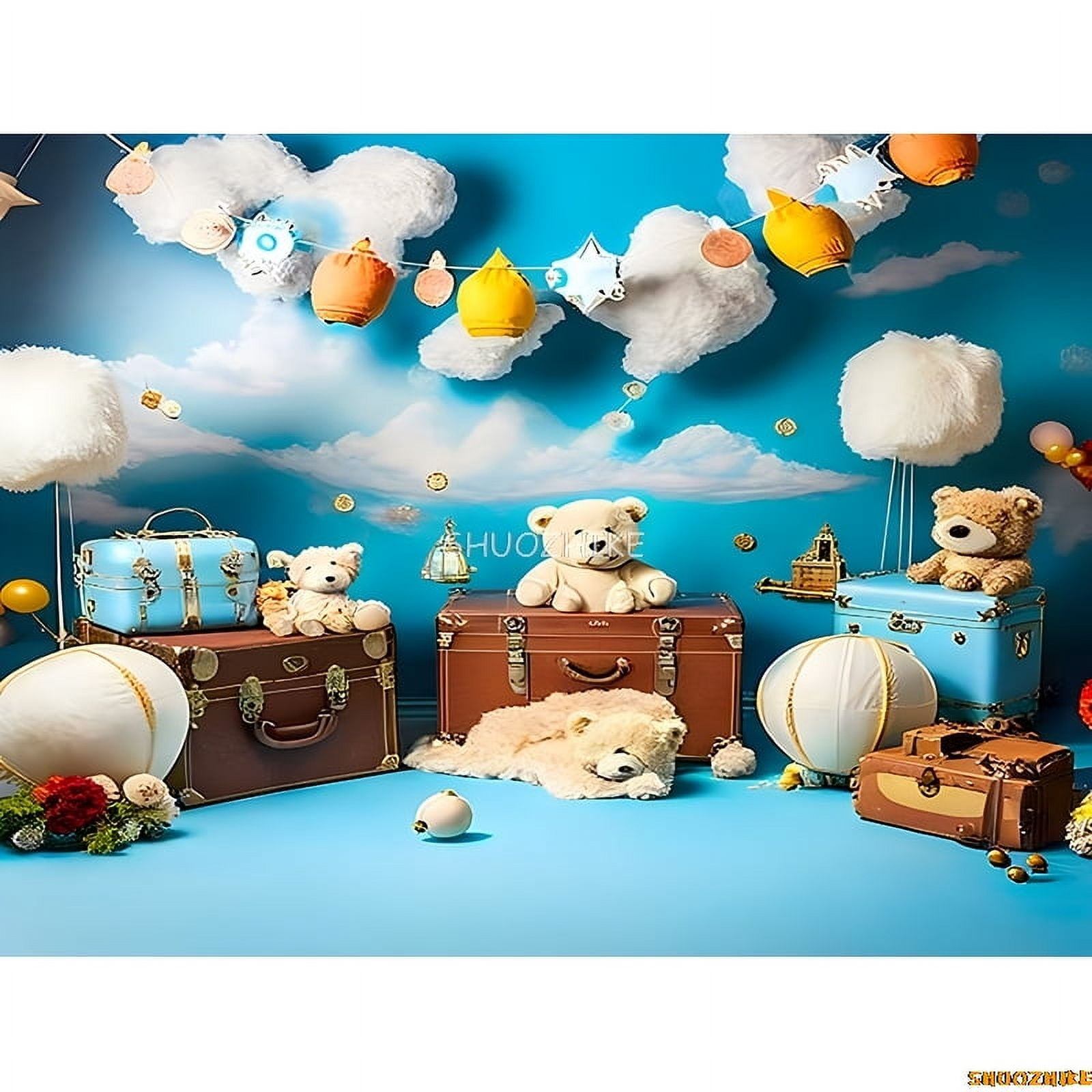 Hot Air Balloons Birthday Party Photography Backdrops Props Newborn ...
