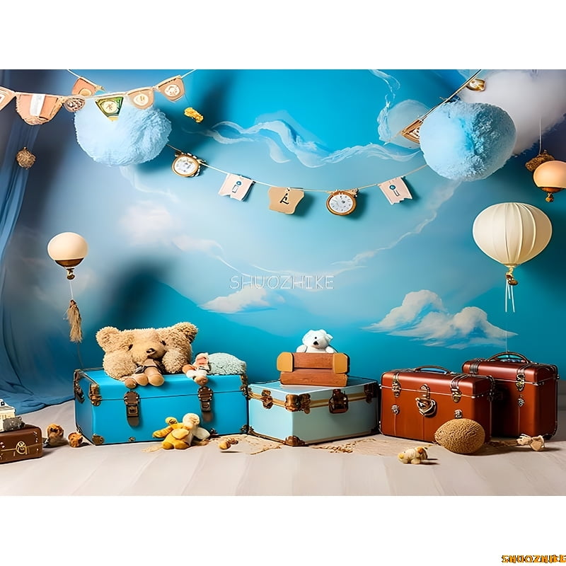 Hot Air Balloons Birthday Party Photography Backdrops Props Newborn ...
