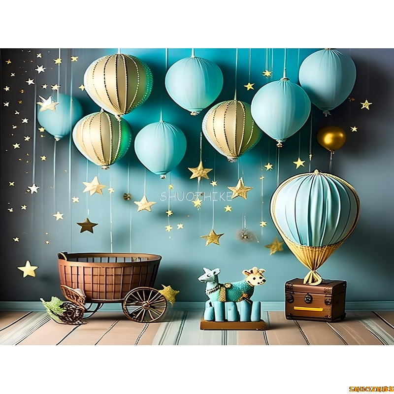 Hot Air Balloons Birthday Party Photography Backdrops Props Newborn ...