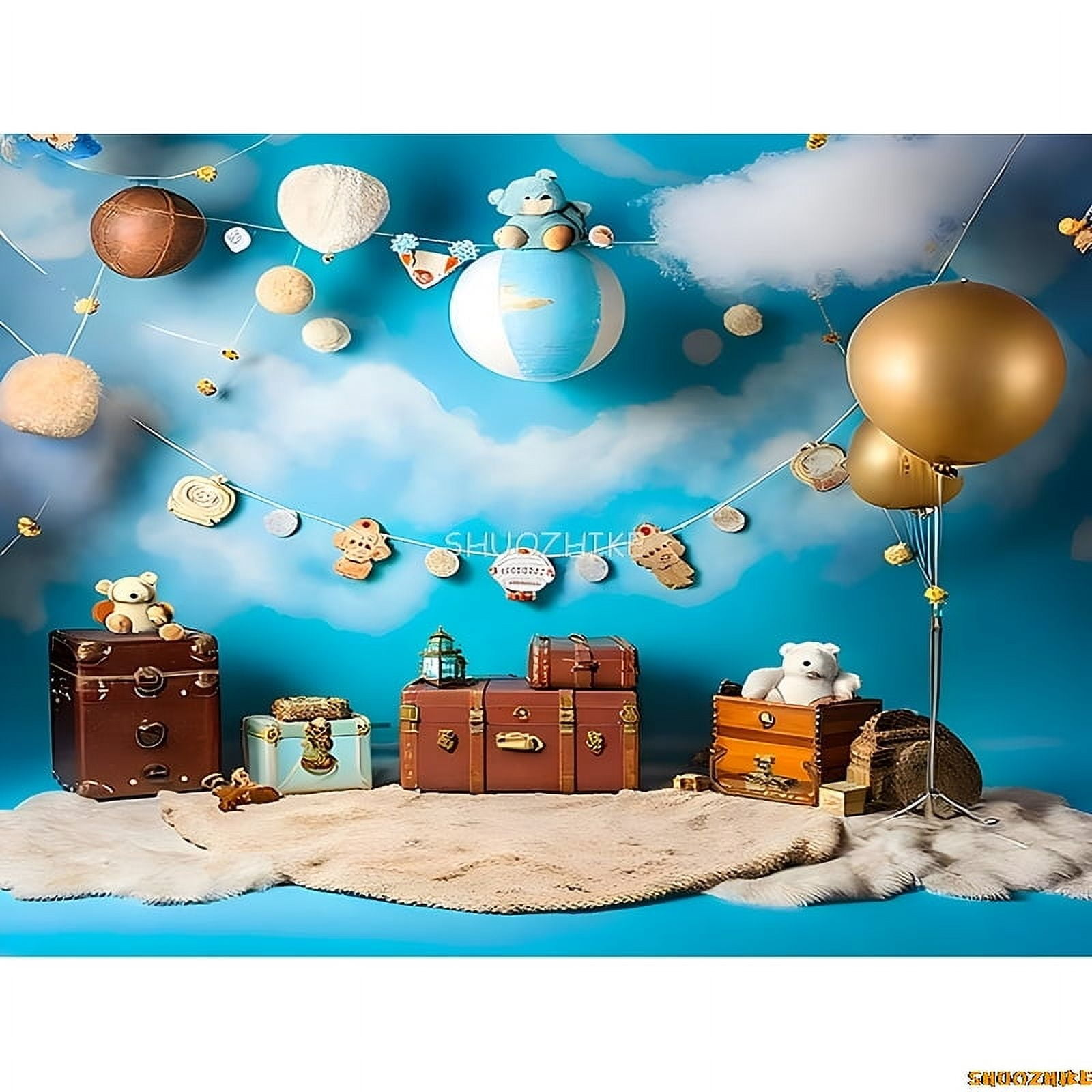 Hot Air Balloons Birthday Party Photography Backdrops Props Newborn ...