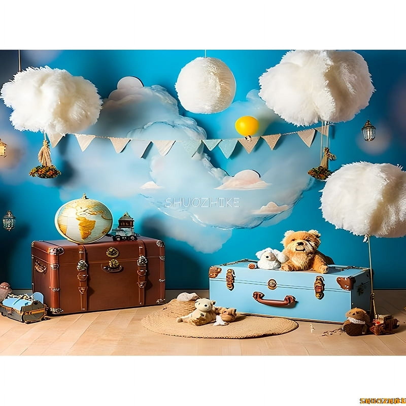 Hot Air Balloons Birthday Party Photography Backdrops Props Newborn ...