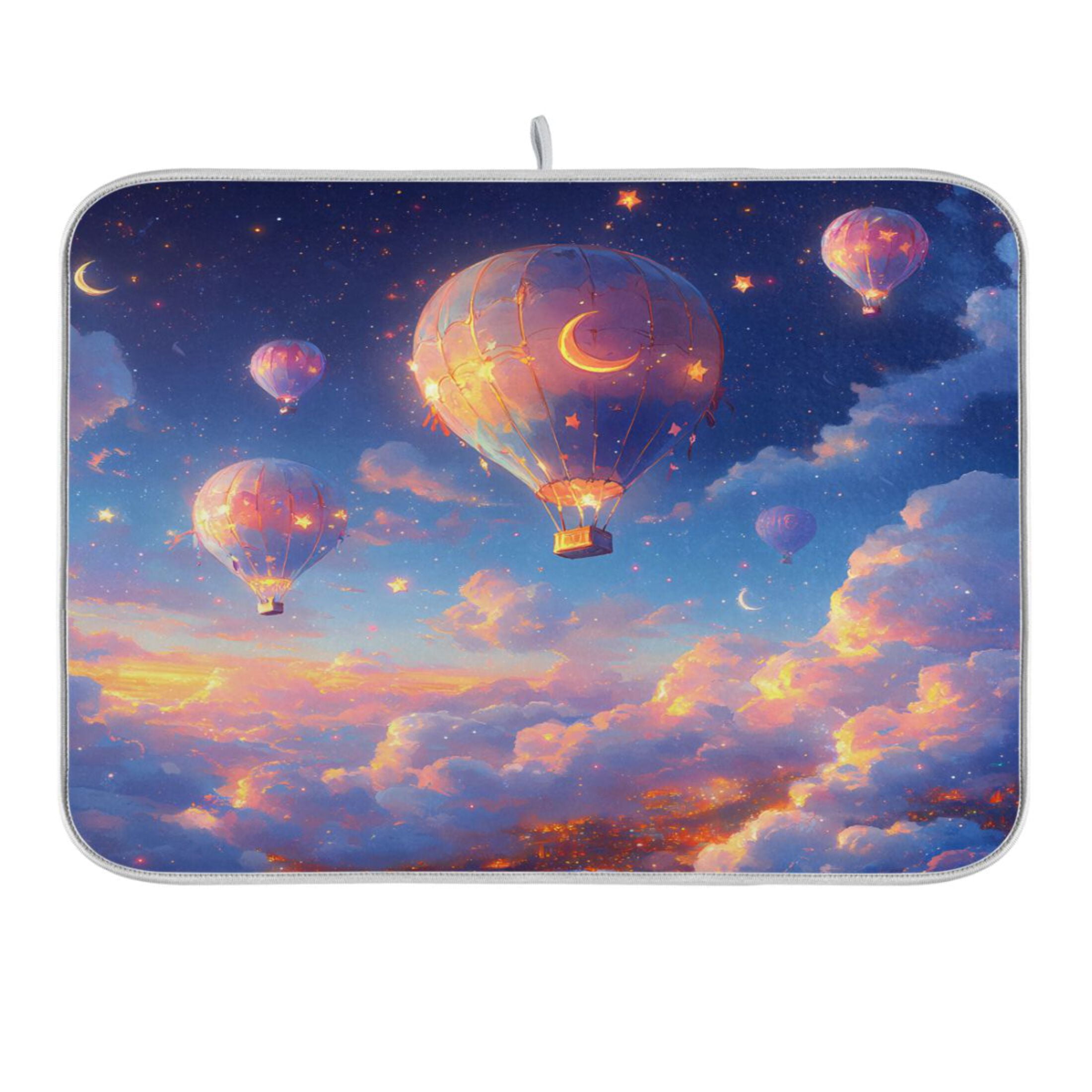 Hot Air Balloons Floating in Sky Drying Mat for Kitchen Counter 18x24 ...