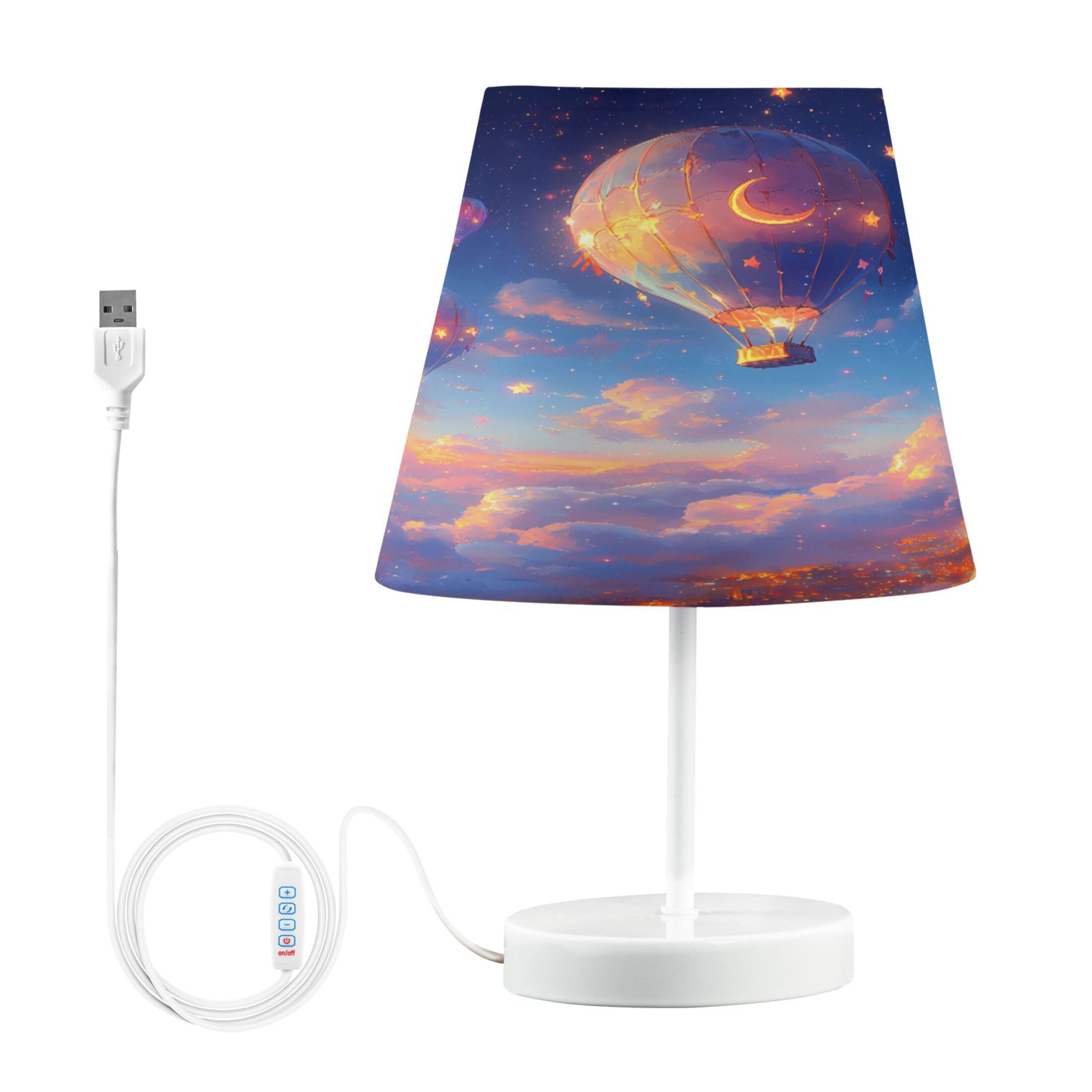 Hot Air Balloons Floating in Sky Desk Lamp LED Table Nightstand Lamps ...