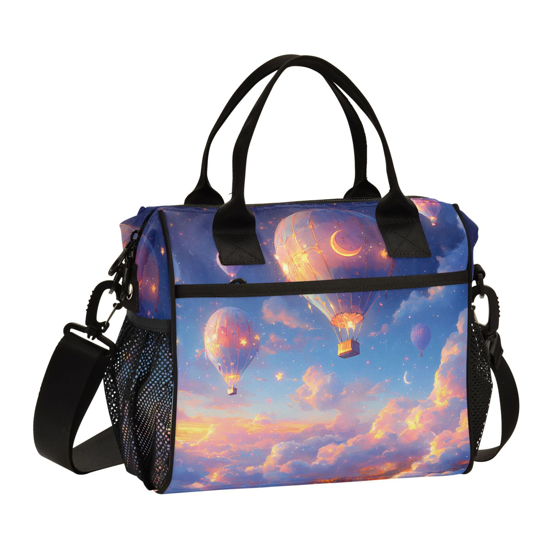 Hot Air Balloons Floating in Sky Lunch Bag Insulated Lunch Box ...