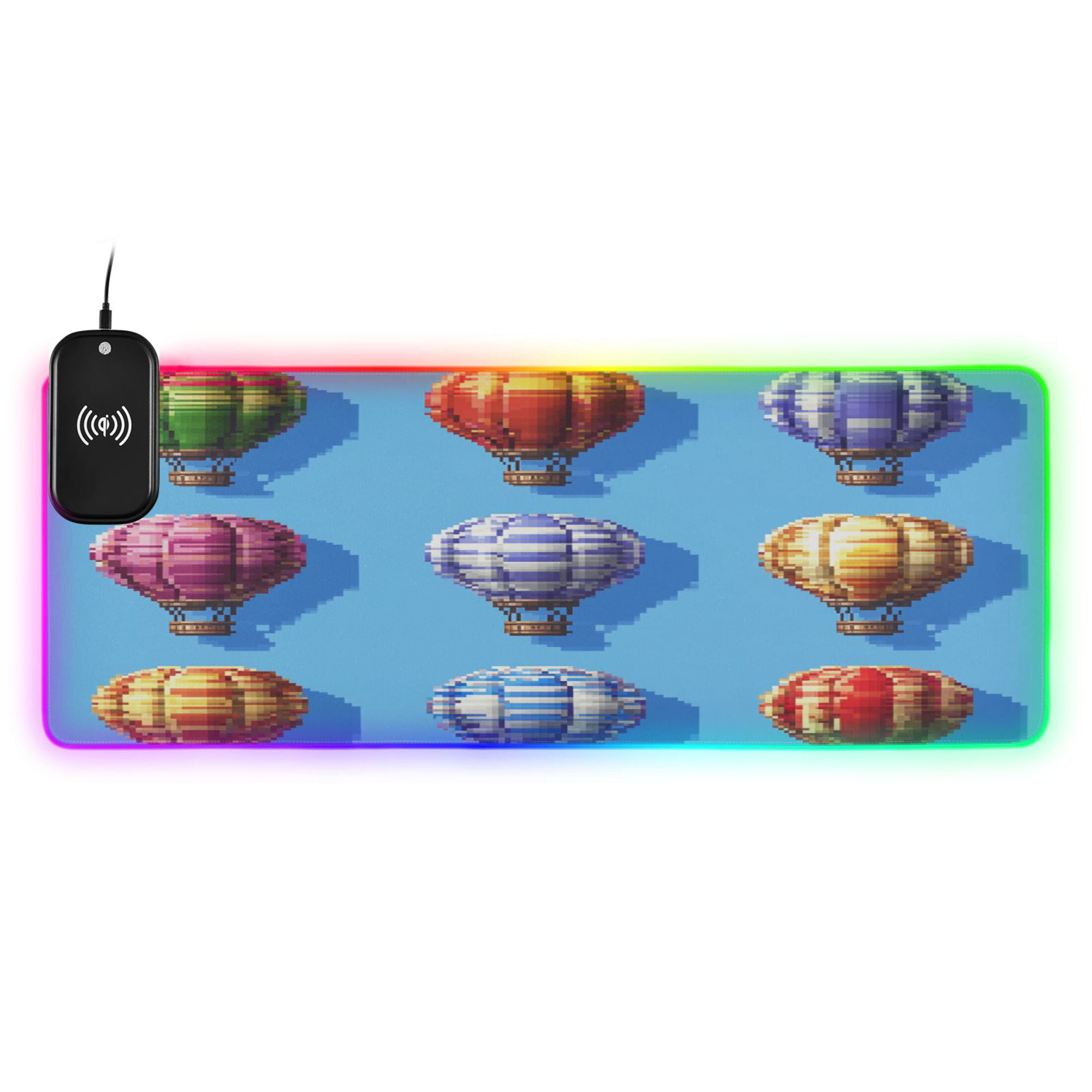Hot Air Balloons Large RGB Gaming Mouse Pad with Fast Wireless Charging ...