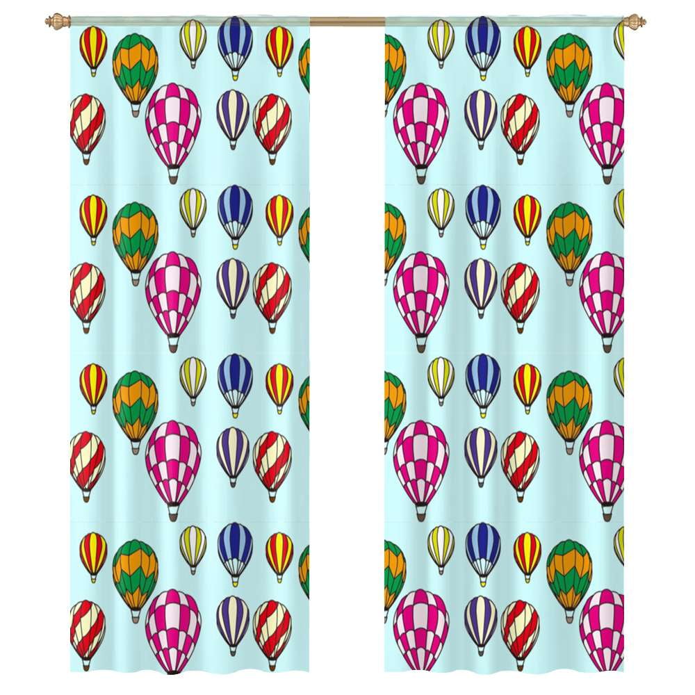 Hot Air Balloons Sheer Window Curtains for Living Room Kitchen Bedroom ...