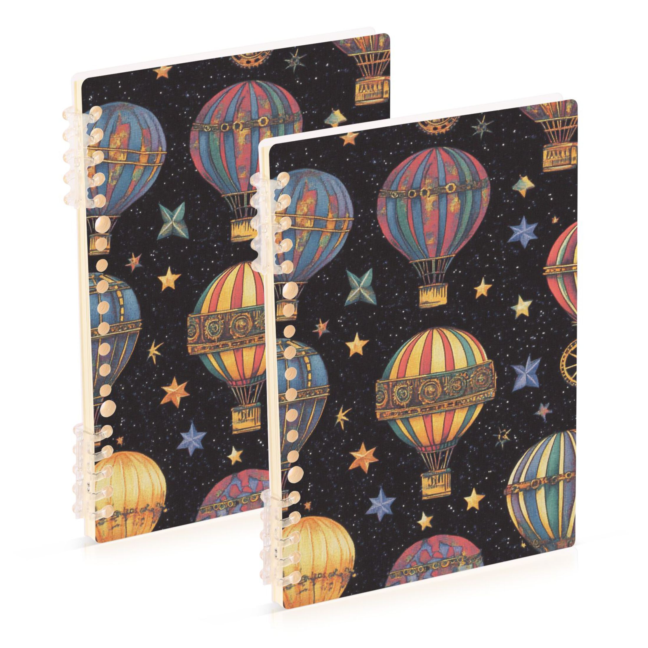 Hot Air Balloons on Dark Lined Spiral Journal Notebook 60 Pages A5 ...