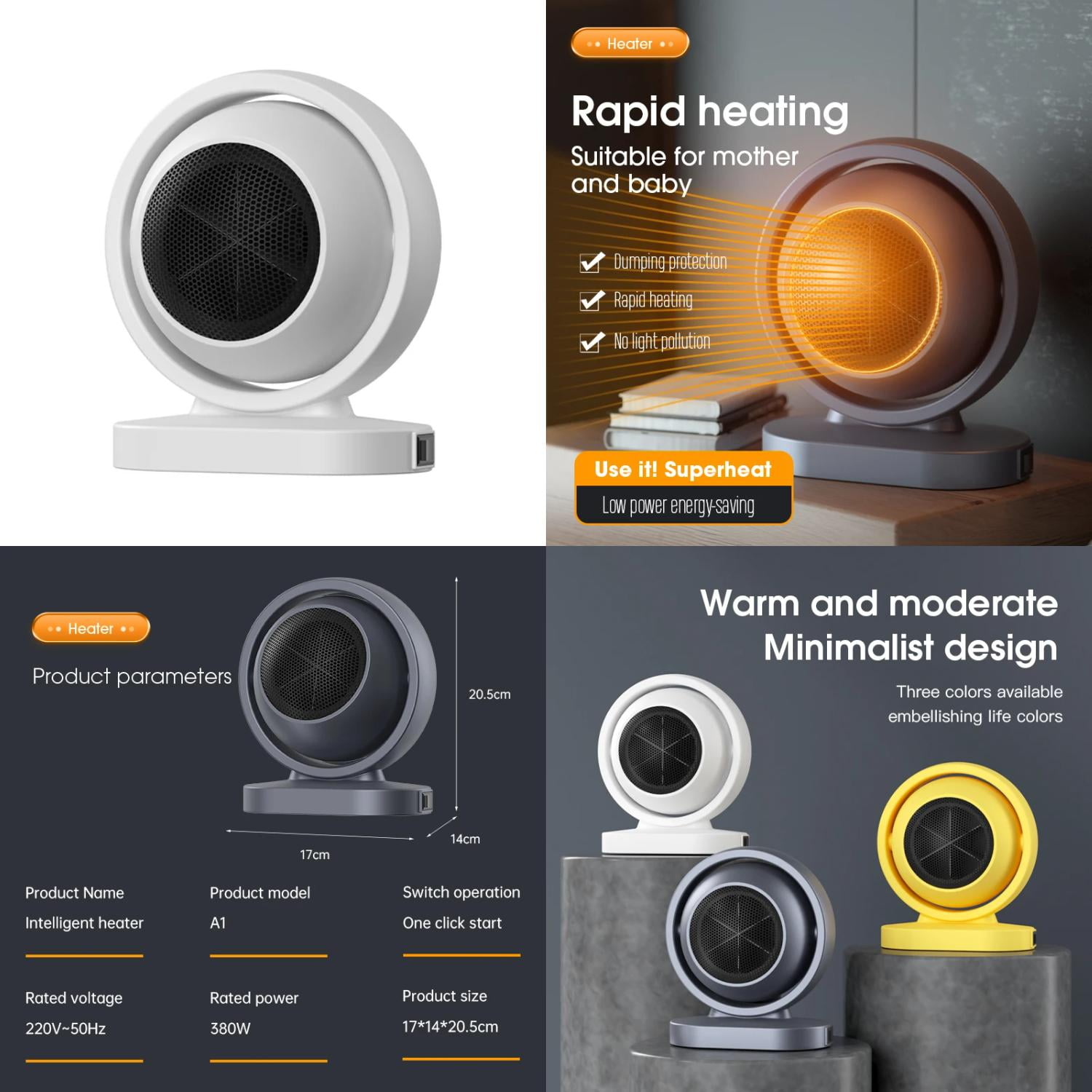 Hot Air Blower Portable Desktop Fan Stove Warm Heater Mini Radiator ...